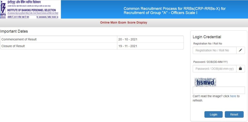 IBPS CRP RRB Officer Scale 1 Score Card 2021 Out @ibps.in IBPS CRP RRB Officer Scale 1 Score Card 2021 Out @ibps.in